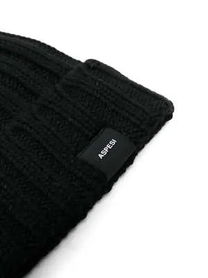 Aspesi Logo-patch Ribbed Beanie