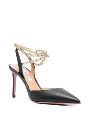 AQUAZZURA Flash 95mm Leather Pumps