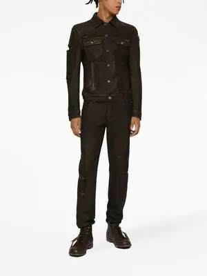 Dolce & Gabbana Ripped Detailing Slim-fit Jeans - Black