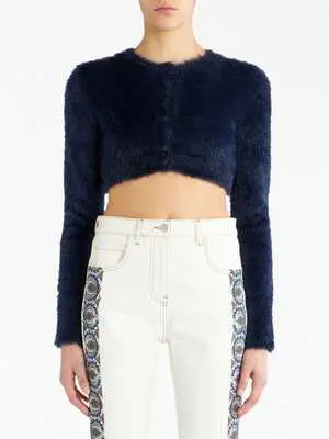 Etro Brushed-knit Cropped Cardigan