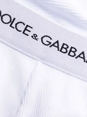 Dolce & Gabbana Logo-waistband Ribbed-knit Briefs - White