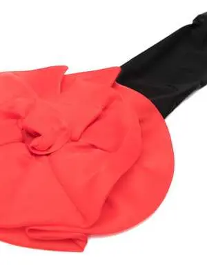 PARLOR Floral-appliqué Satin Gloves