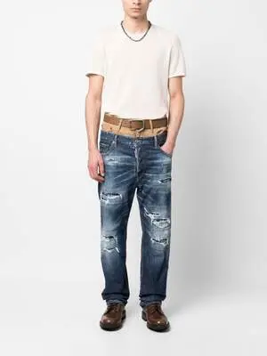 Dsquared2 Double-waist Distressed Jeans