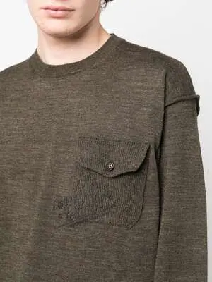 Dsquared2 Flap Pocket Crew Neck Jumper - Green