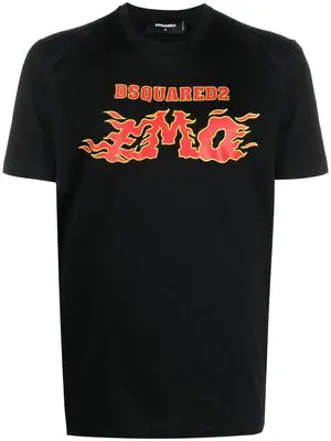 Dsquared2 Graphic-print Cotton T-shirt - Black