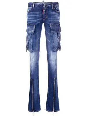 Dsquared2 Cargo Flared Jeans - Blue
