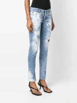 Dsquared2 Distressed Acid Wash Jeans