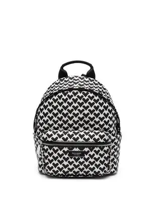 Kate Spade New York Logo-Patch Heart-Print Backpack In White  display picture 1