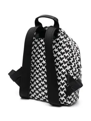 Kate Spade Heart Pattern Backpack in Black and White Chelsea Leopard Heart Medium Backpack Bundle | Kate Spade Outlet main image 3