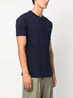 VIVIENNE WESTWOOD Orb-embroidered Cotton T-shirt - Blue
