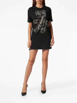 Philipp Plein Teddy Bear-print Cotton Minidress