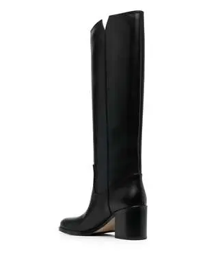 VIA ROMA 15 Logo Plaque Leather Boots