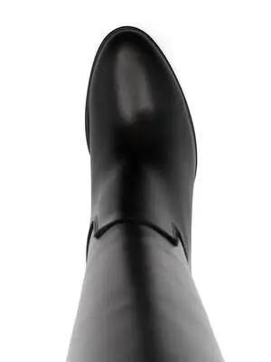 VIA ROMA 15 Logo Plaque Leather Boots