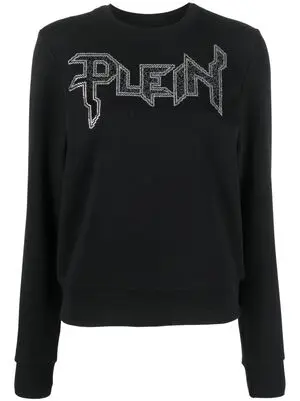 Philipp Plein Crystal Logo Appliqué T-shirt