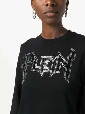 Philipp Plein Crystal Logo Appliqué T-shirt