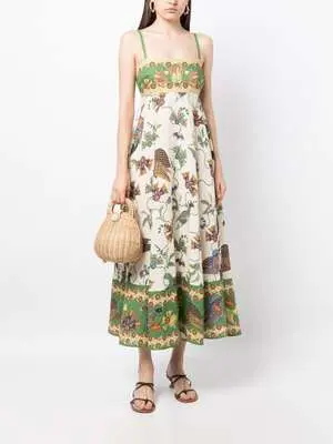 ALEMAIS Birdie Sleeveless Linen Midi Dress
