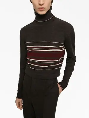 Dolce & Gabbana Striped Roll-neck Wool Jumper