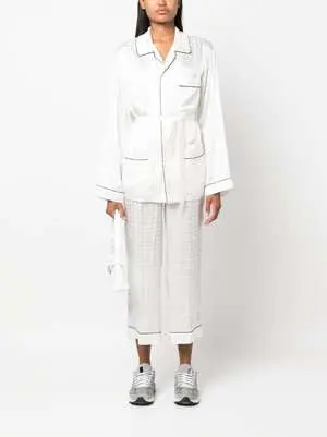 10 CORSO COMO Circle-motif Trousers - White