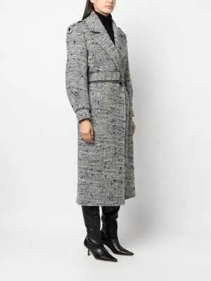 Patrizia Pepe Herringbone Belted Midi Coat
