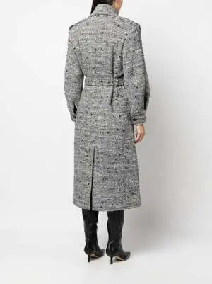 Patrizia Pepe Herringbone Belted Midi Coat