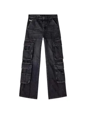 DIESEL® 1996 D-sire Relaxed Low Waist Cargo Jeans - Black