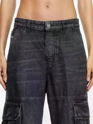 DIESEL® 1996 D-sire Relaxed Low Waist Cargo Jeans - Black