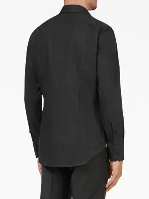 BILLIONAIRE Gordon Crest-embroidered Poplin Shirt - Black