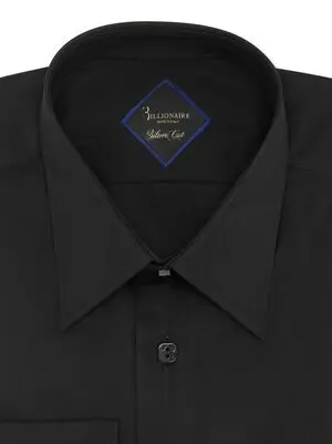 BILLIONAIRE Gordon Crest-embroidered Poplin Shirt - Black