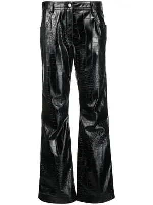 MSGM Embossed Crocodile Straight-leg Trousers