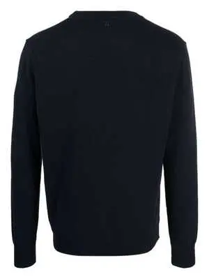 DONDUP Logo-plaque Fine-knit Jumper - Blue