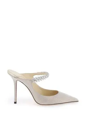 JIMMY CHOO JIMMY CHOO 'Bing 100' Mules - Silver