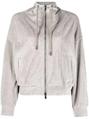 Peserico Metallic Hooded Bomber Jacket - Neutrals
