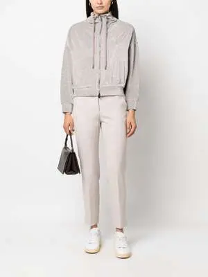 Peserico Metallic Hooded Bomber Jacket