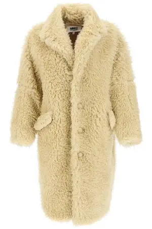MAISON MARGIELA MM6 MAISON MARGIELA Eco-fur Cocoon Coat - Beige