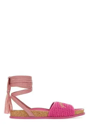 JIMMY CHOO Daisy Nappa Leather Sandals Fuchsiagold