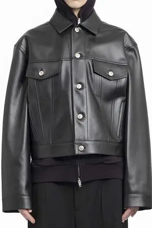 Balenciaga Leather Jackets - Black