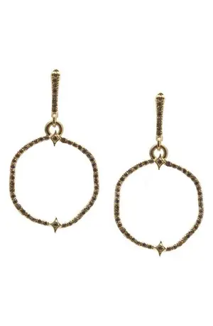 Armenta Crivelli Pavé Champagne Diamond Drop Earrings - Gold