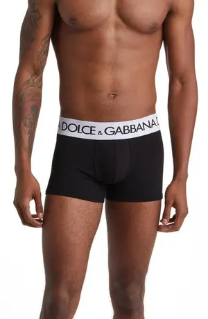 Dolce & Gabbana Cotton Stretch Jersey Boxer Briefs - Black