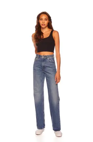 Susana Monaco Ribbed Scoop Neck Crop Tank