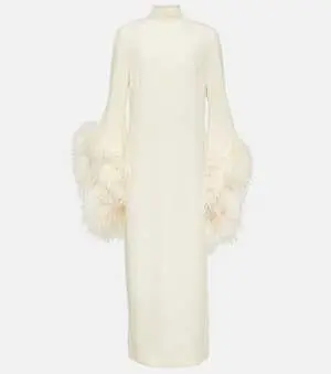 TALLER MARMO Del Rio Feather-trimmed Midi Dress