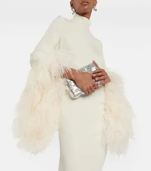 TALLER MARMO Del Rio Feather-trimmed Midi Dress