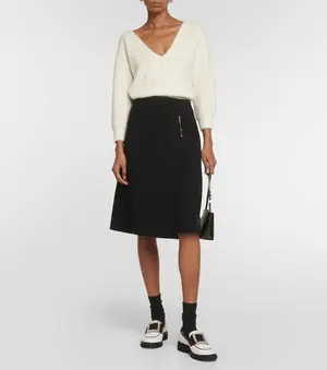 ROGER VIVIER Wool Bouclé Loafers With Embellished Buckle