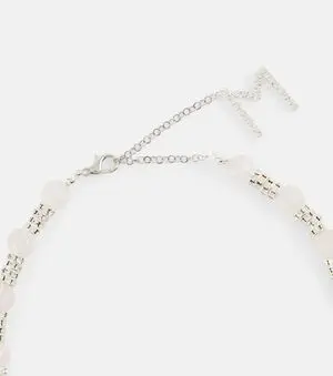 Magda Butrym Embellished Necklace With Rose Quartz