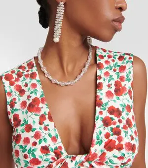 Magda Butrym Embellished Necklace With Rose Quartz