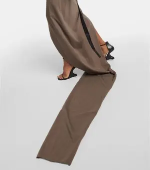 Rick Owens Gathered Cotton Maxi Skirt - Brown