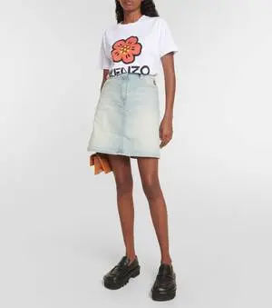 Kenzo Logo Printed Cotton Jersey T-shirt