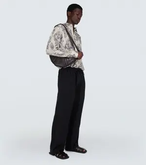 Commas Wide-leg Linen Pants - Black