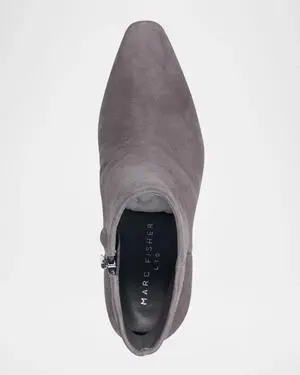 Marc Fisher Yanara Leather Booties - Gray