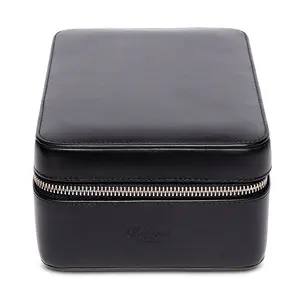 RAPPORT LONDON Hyde Park Four Watch Leather Zip Case Black