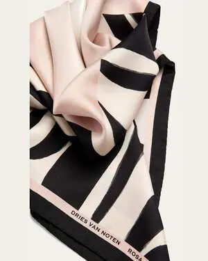 Dries Van Noten Rosa Carnivora Silk Foulard - 3 Rosa Carnivora